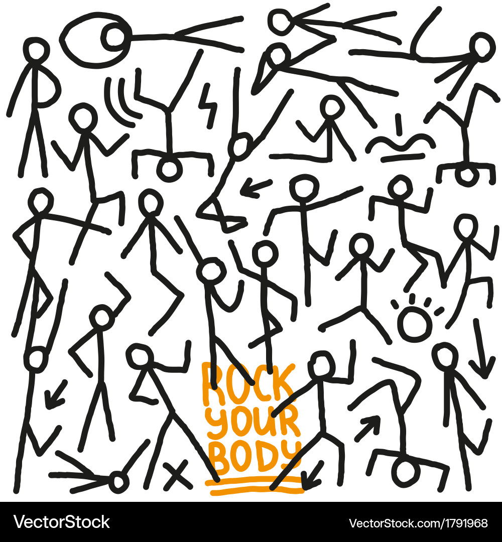 Dancing people - doodles set Royalty Free Vector Image