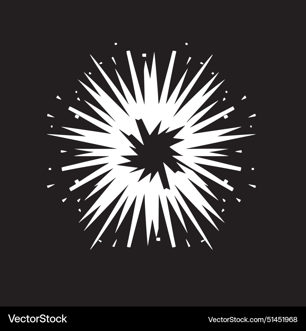 Explosion - black and white Royalty Free Vector Image