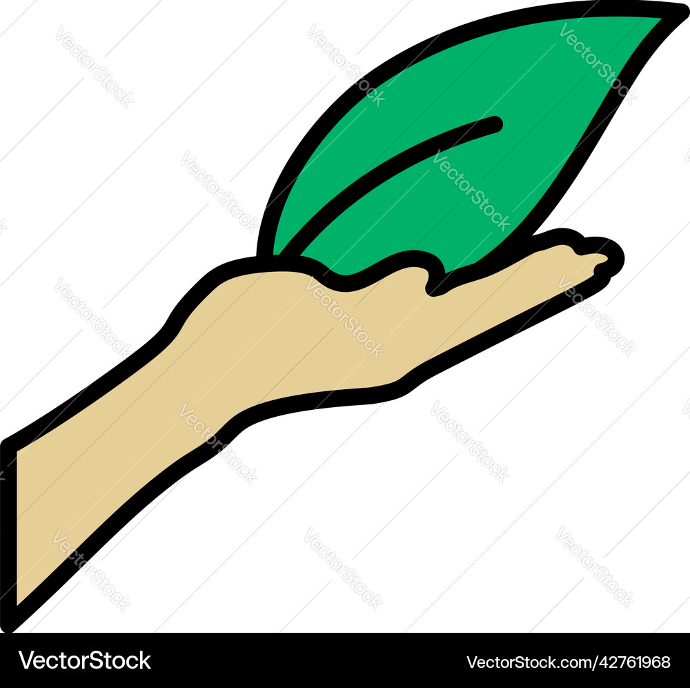 Hand holding leaf icon Royalty Free Vector Image