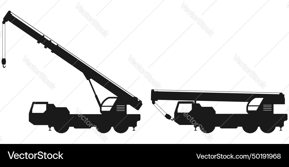 Mobilkran-Ikonenfahrzeug zum Heben der Handhabung Vektorbild