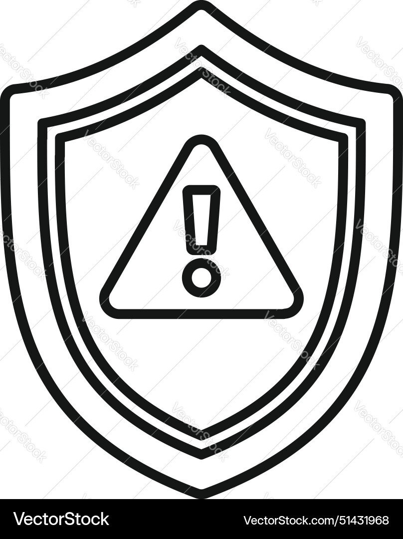 Safety shield with warning sign icon Royalty Free Vector