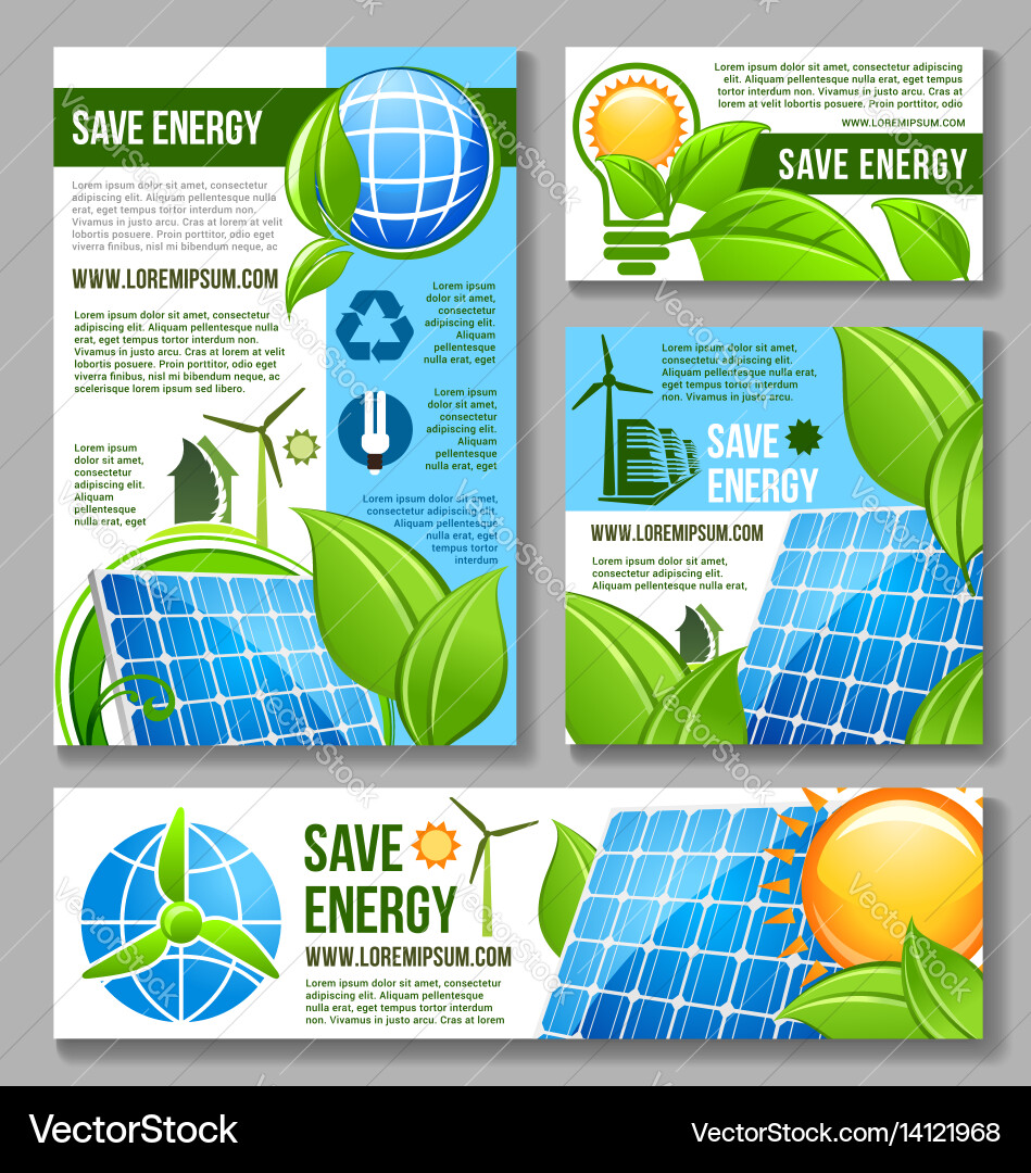 Save energy business banner template design Vector Image