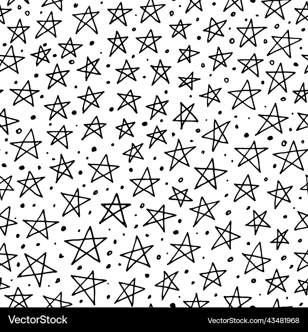 Seamless pattern with small doodle stars Vector Image