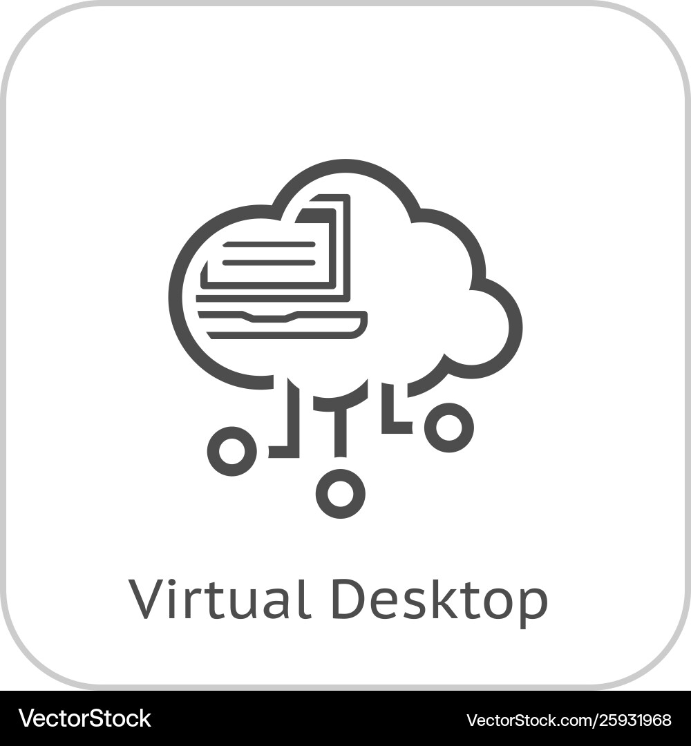 Simple virtual desktop icon Royalty Free Vector Image
