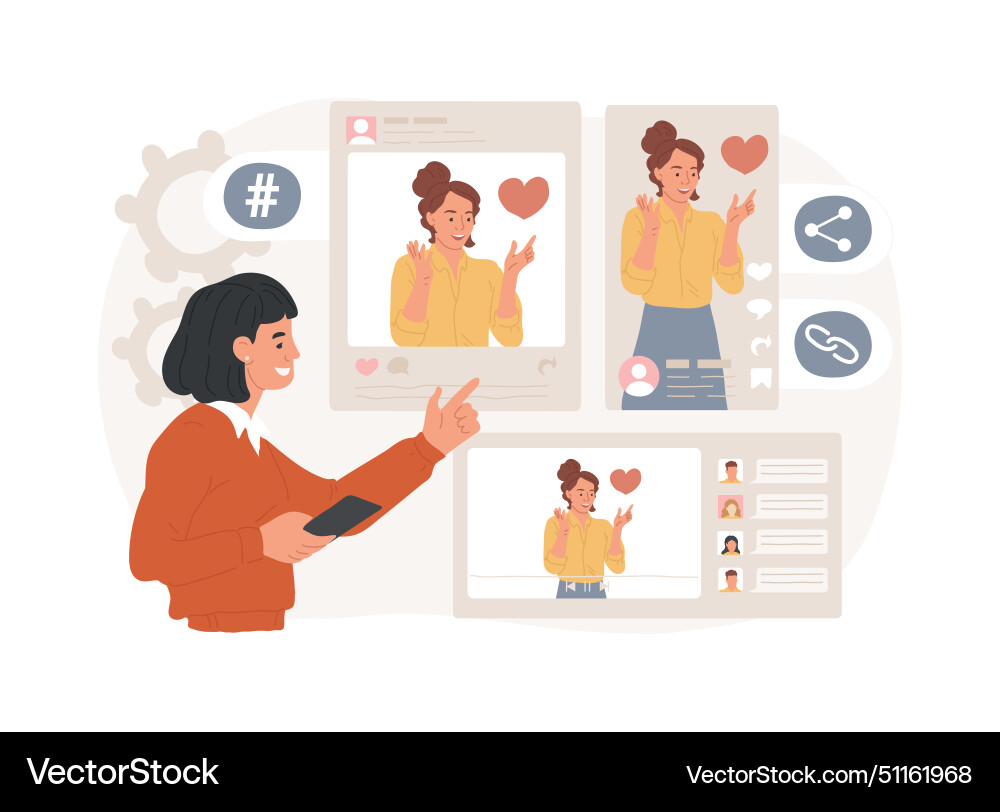 Social network promotion isolated concept Vector Image