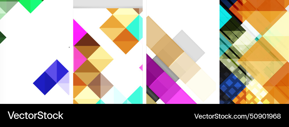 Square abstract poster set Royalty Free Vector Image