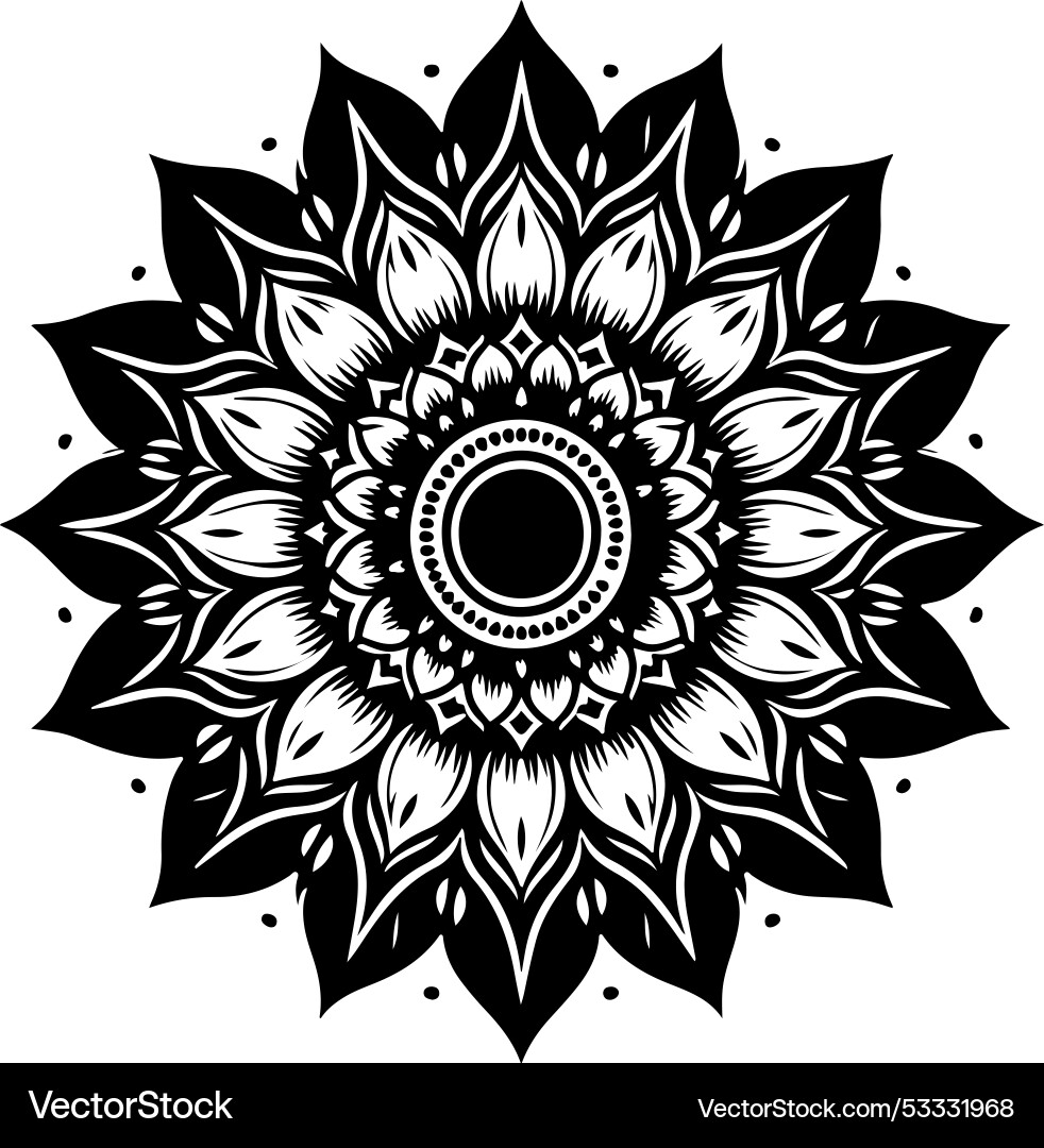 Sunflower mandala designs Royalty Free Vector Image
