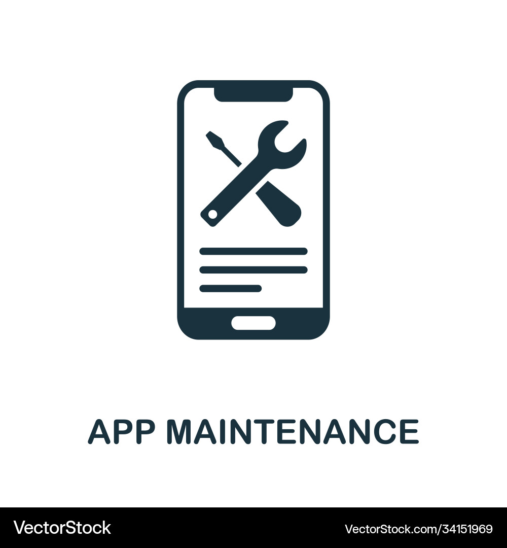 App maintenance icon simple element from Vector Image