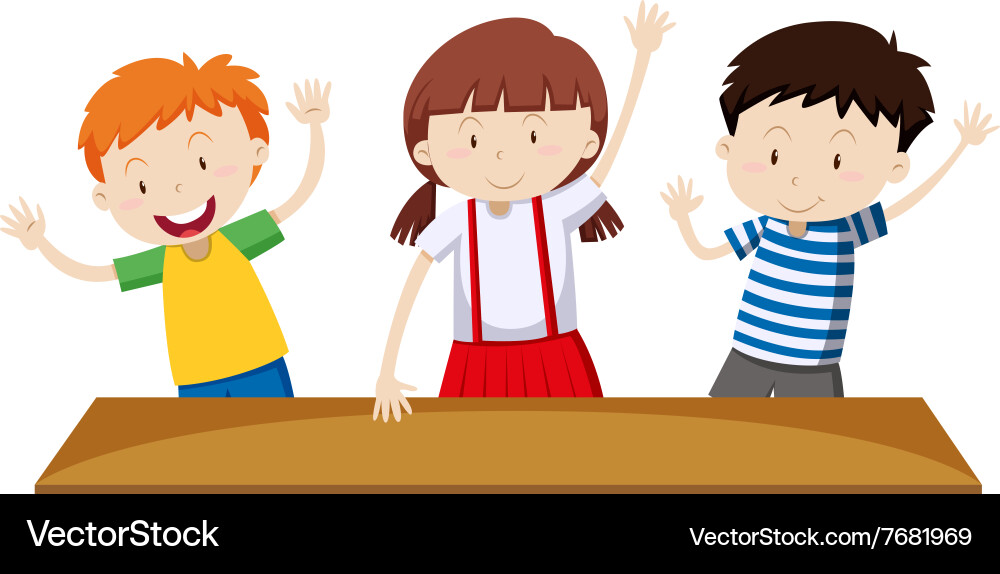 Children having hands up Royalty Free Vector Image