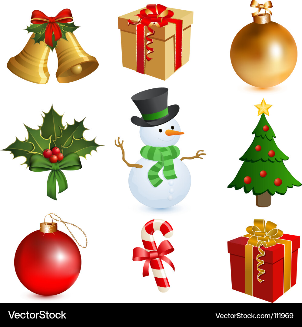 Christmas Icon Collection Royalty Free Vector Image