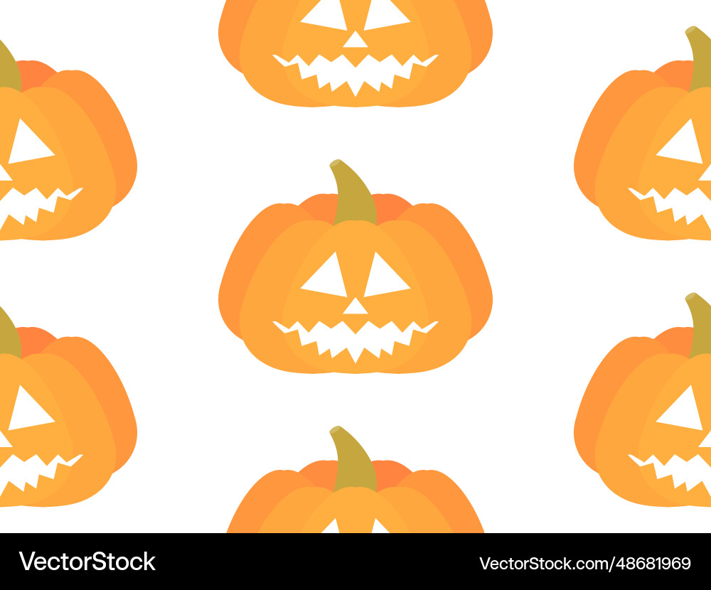 Halloween pumpkins seamless pattern Royalty Free Vector
