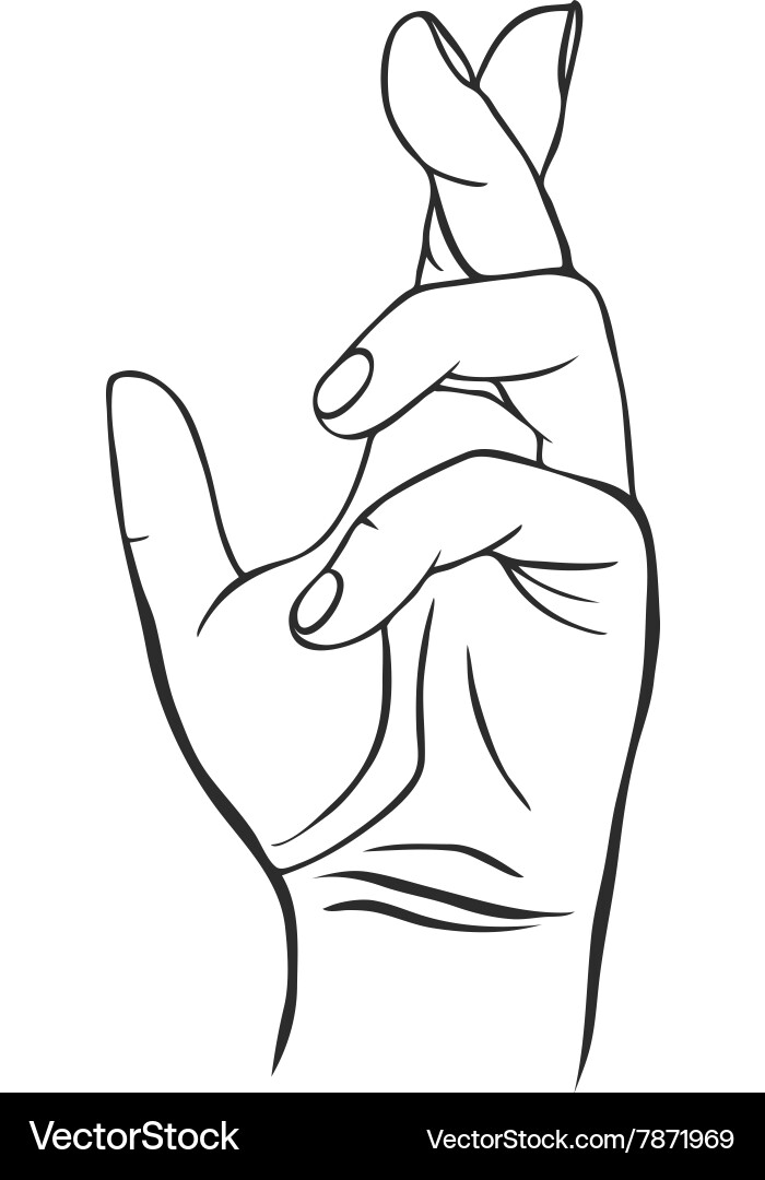 Isolated Human Hand Line Drawing Royalty Free Vector Image