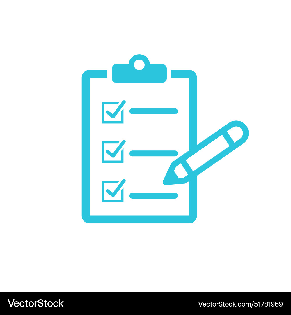 Planning checklist icon isolated on white Vector Image