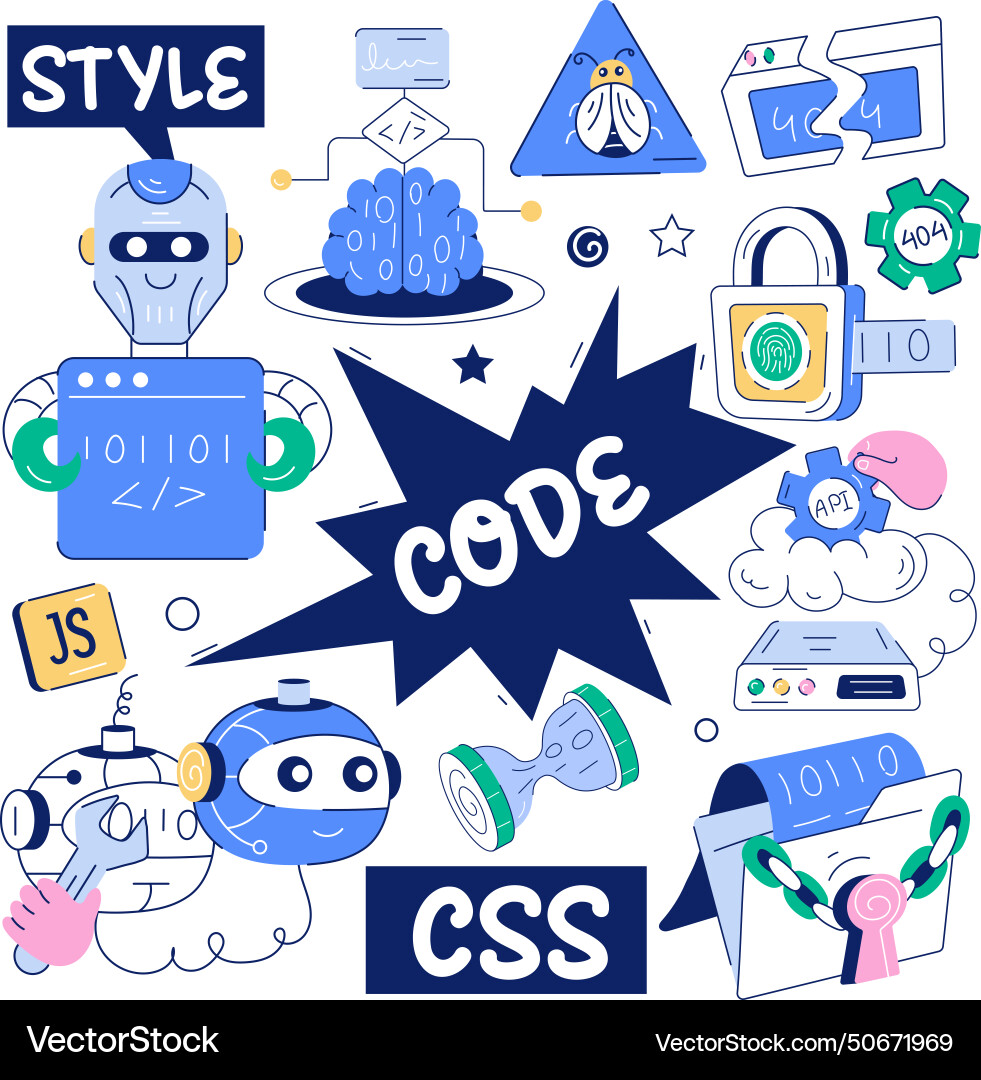 Programming Pattern Depicting Software Coding Web Vector Image 6605
