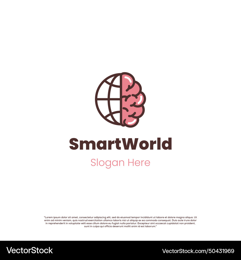 World brain logo design simple concept Royalty Free Vector