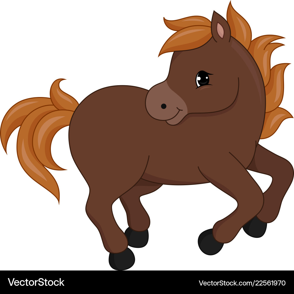 Adorable cartoon horse character Royalty Free Vector Image