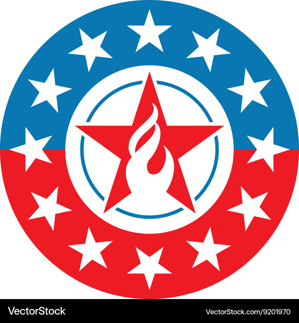 America star circle usa logo icon Royalty Free Vector Image