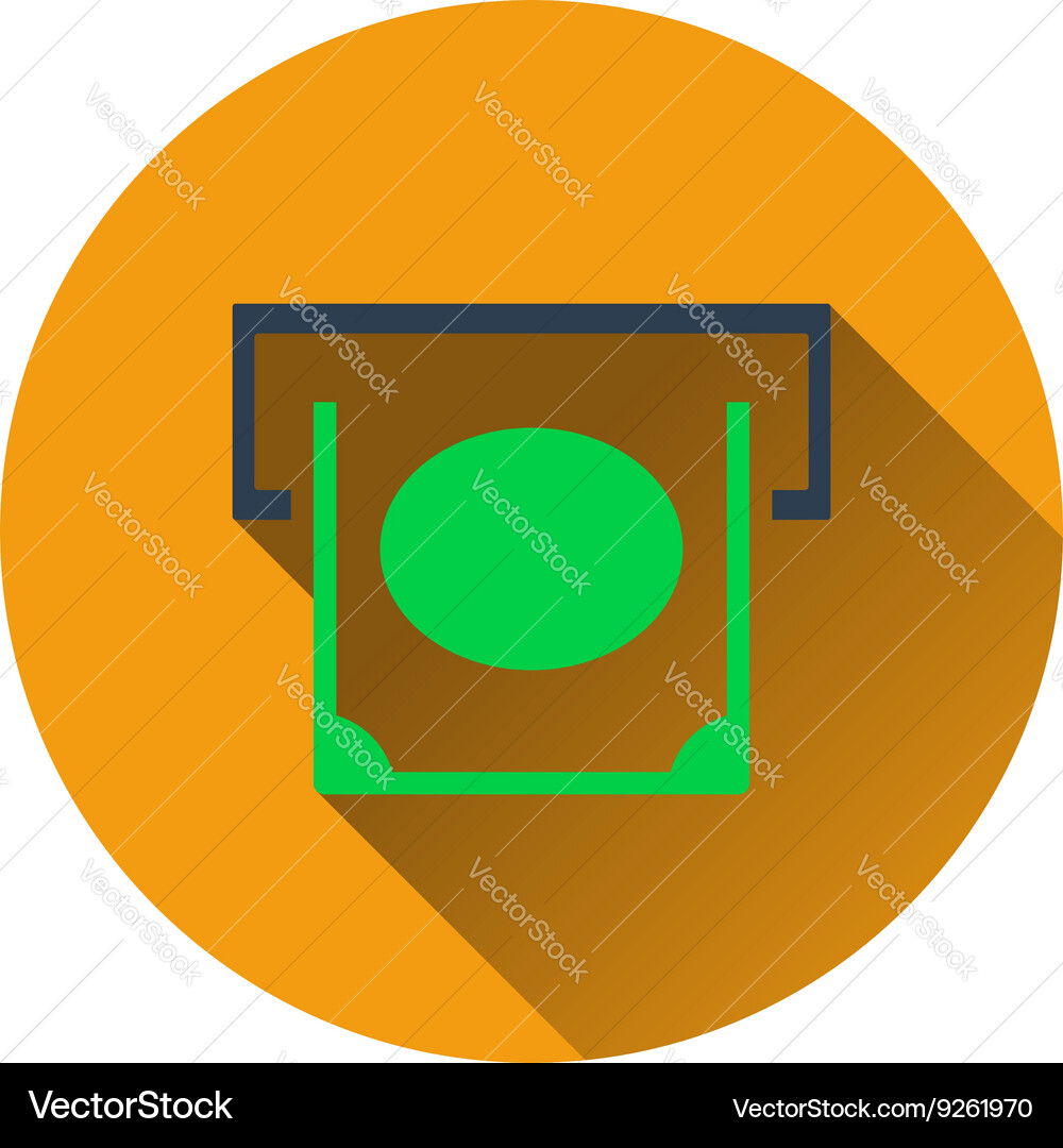 Banknote sliding from atm slot icon Royalty Free Vector