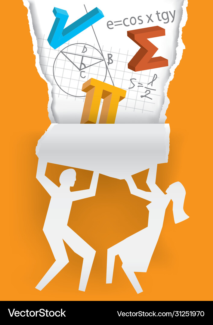 Discover mathematics education concept Royalty Free Vector