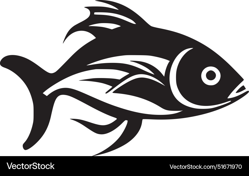 Fish - black and white Royalty Free Vector Image