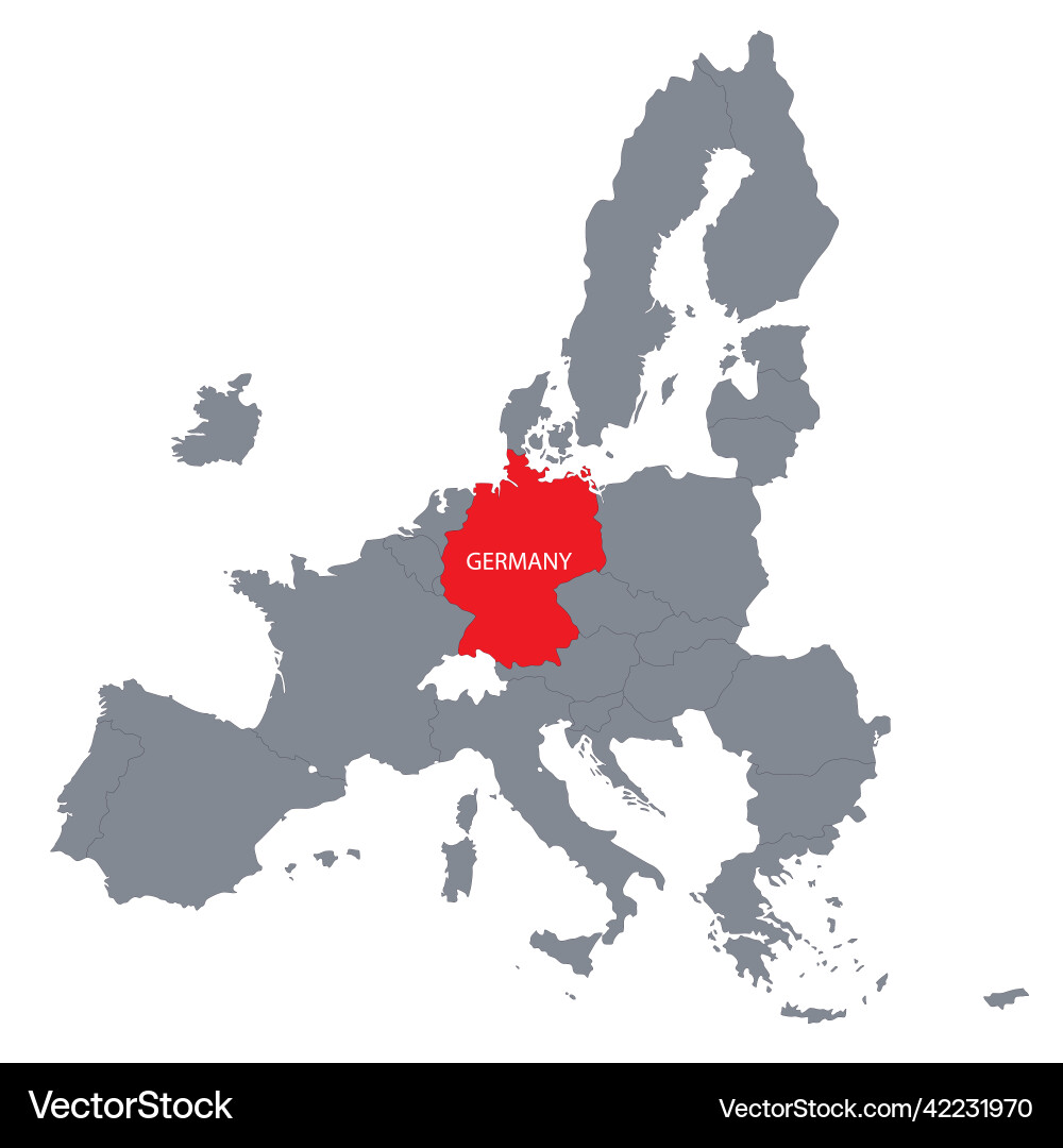 Germany and european union map Royalty Free Vector Image