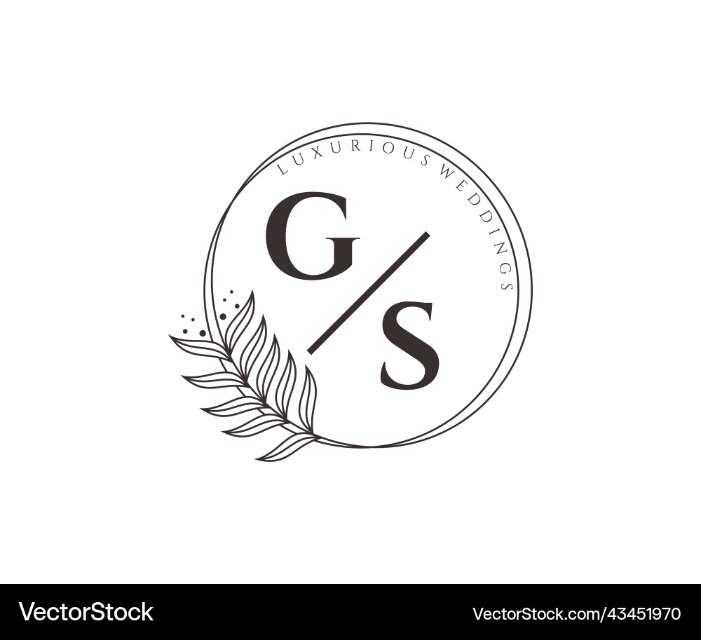 Gs letter wedding monogram logos template hand Vector Image