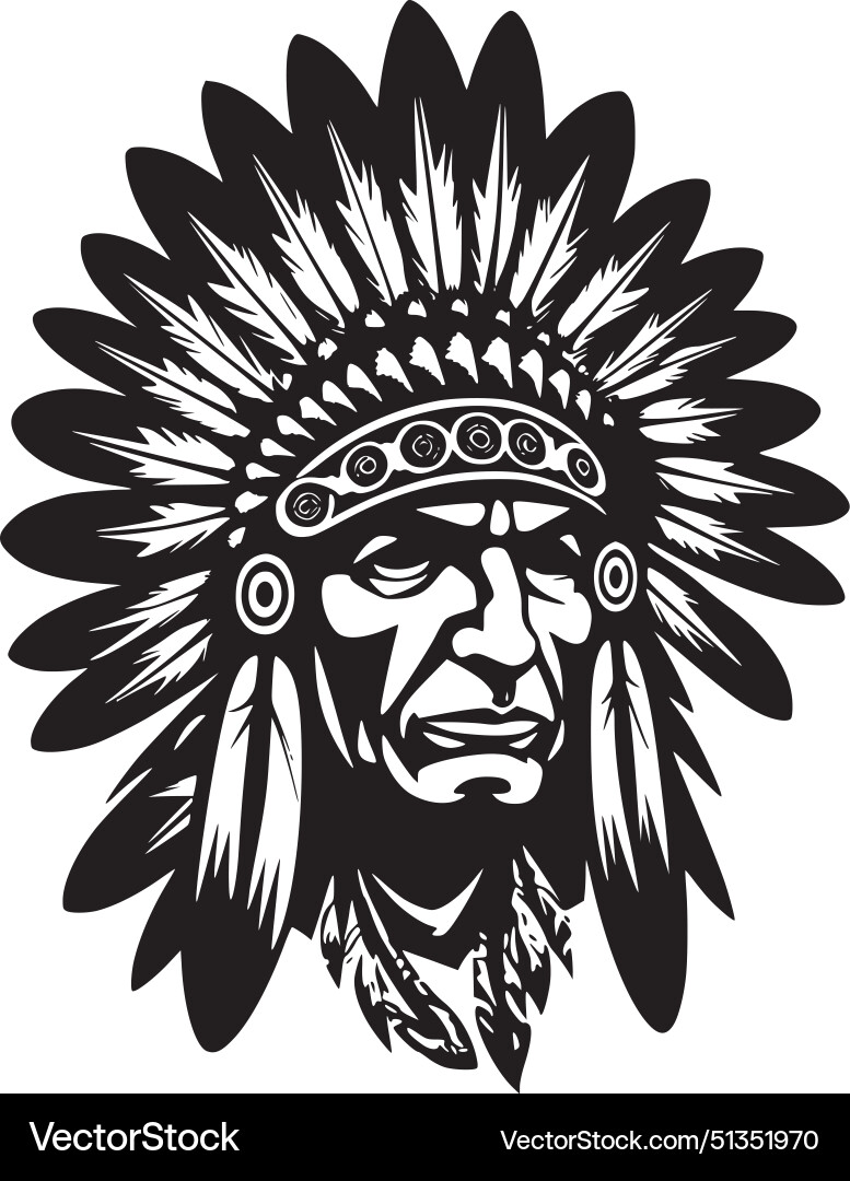 Indian chief - minimalist and simple silhouette Vector Image