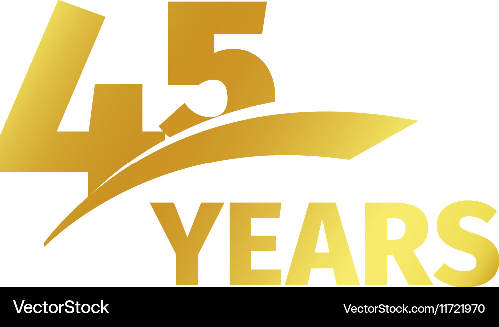 Isolated abstract golden 45th anniversary logo Vector Image