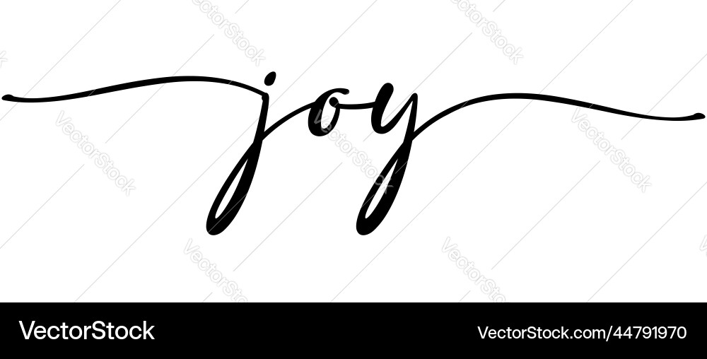 Joy - christmas word continuous one line art Vector Image