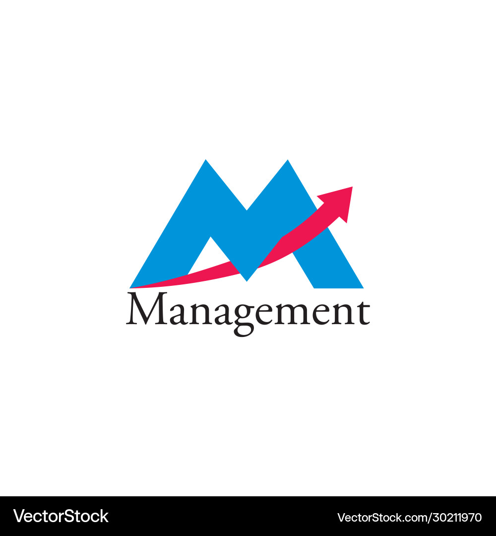 Letter m arrow up logo Royalty Free Vector Image