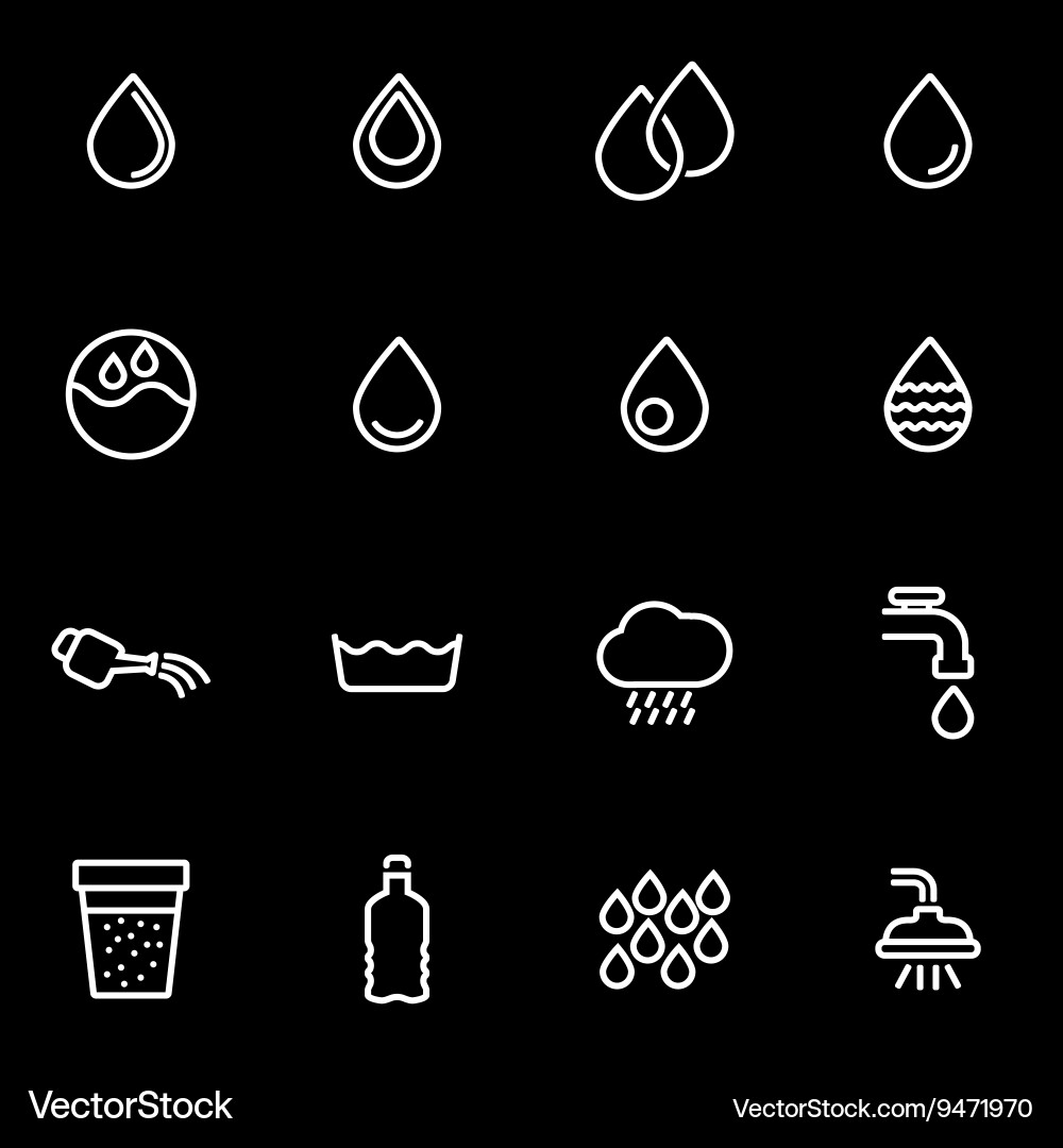 Line water icon set Royalty Free Vector Image - VectorStock