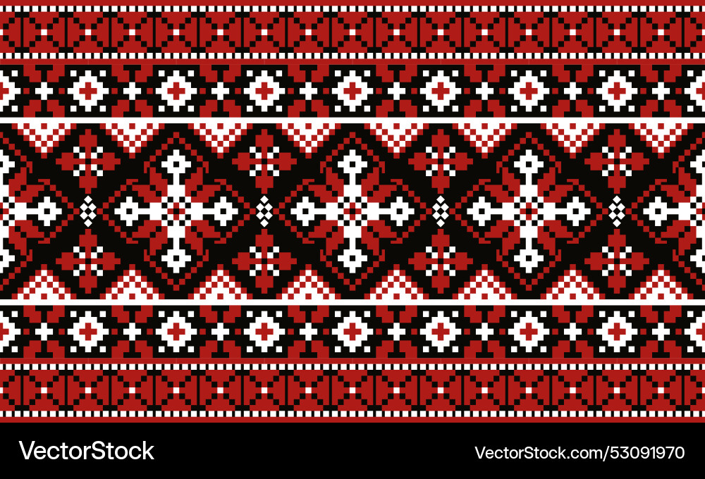 Pixel designs with red and white square Royalty Free Vector