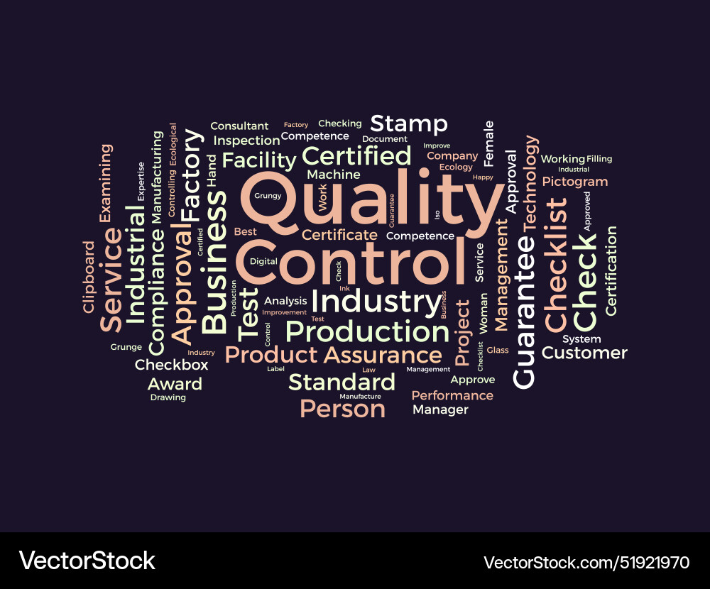 Quality control wordcloud template business Vector Image