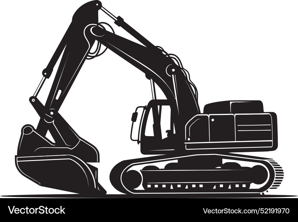 Zero emission excavators pioneering a greener Vector Image