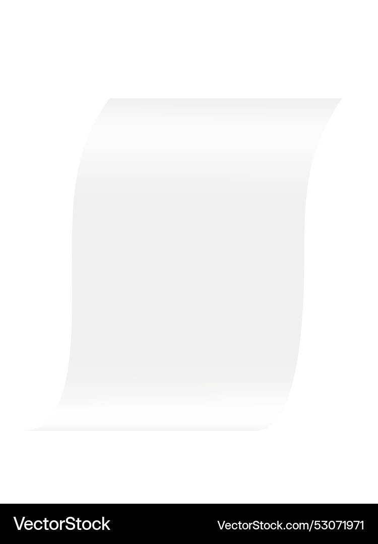 Clear curled white paper sheet with shadow Vector Image