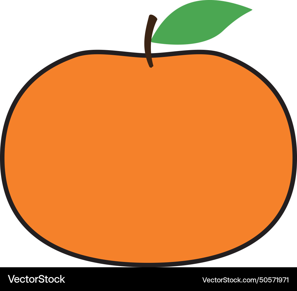 Colored tangerine fruit icon Royalty Free Vector Image