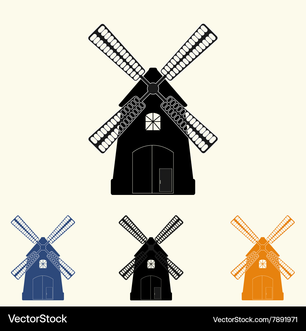 Different windmills set Royalty Free Vector Image