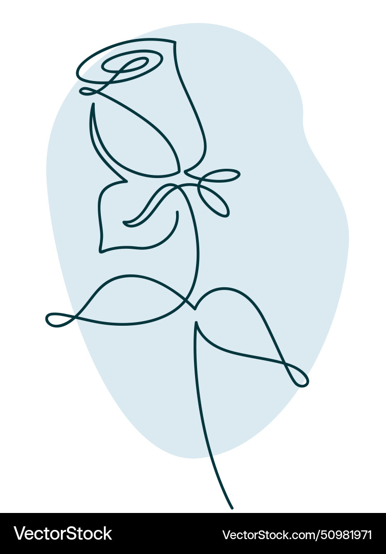 Flower design rose drawn in minimalist line style Vector Image Flower design rose drawn in minimalist line style Vector Image