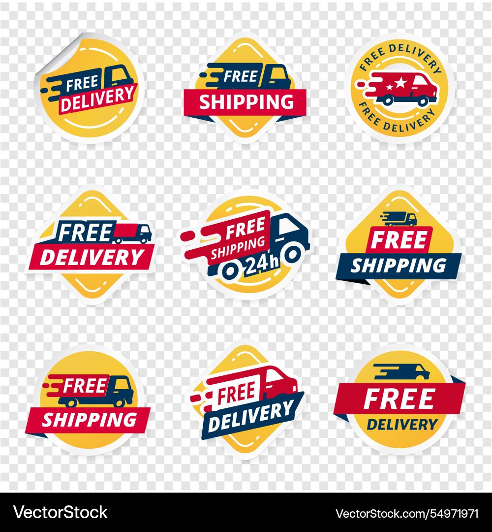 Free delivery service logo badge sticker Vector Image