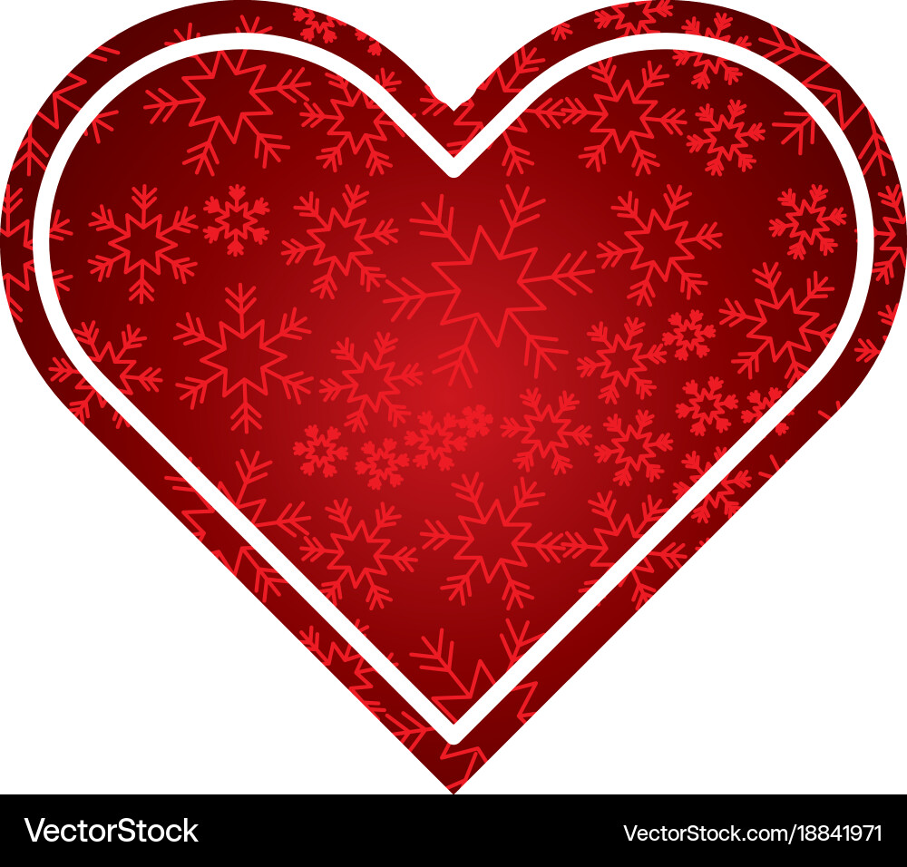 Heart snowflake glitter decoration christmas Vector Image