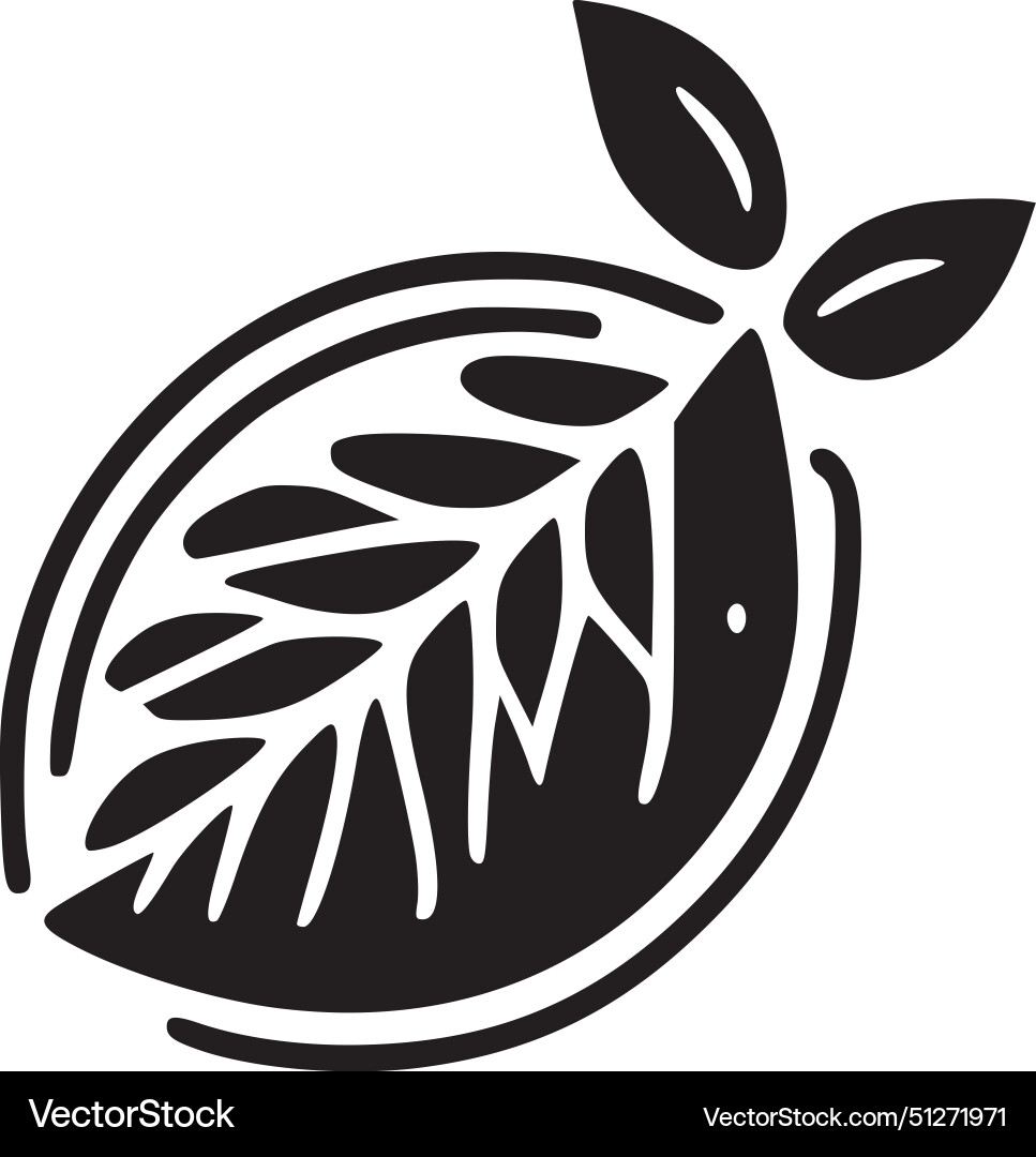 Lemon - black and white isolated icon Royalty Free Vector