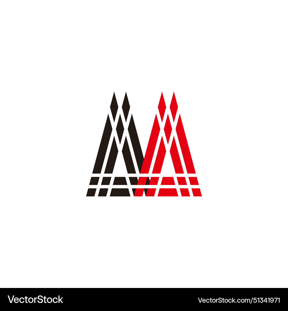 Letter ma stripes mosaic triangles logo Royalty Free Vector