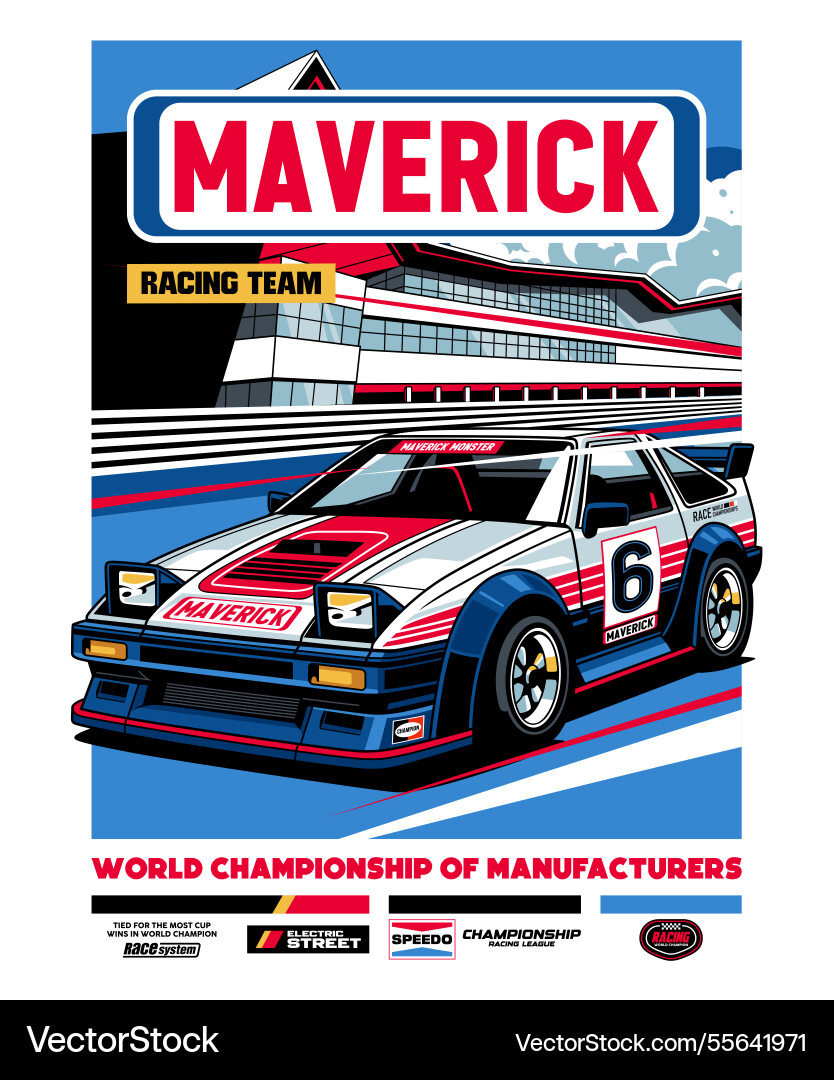 Maverick monster racing team design Royalty Free Vector