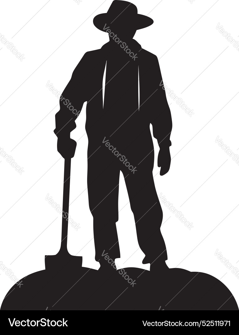 Plow pioneer farmer design element icon green Vector Image