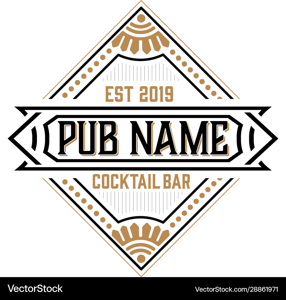 Vintage Pub Logo geschichtet Lizenzfreies Vektorbild