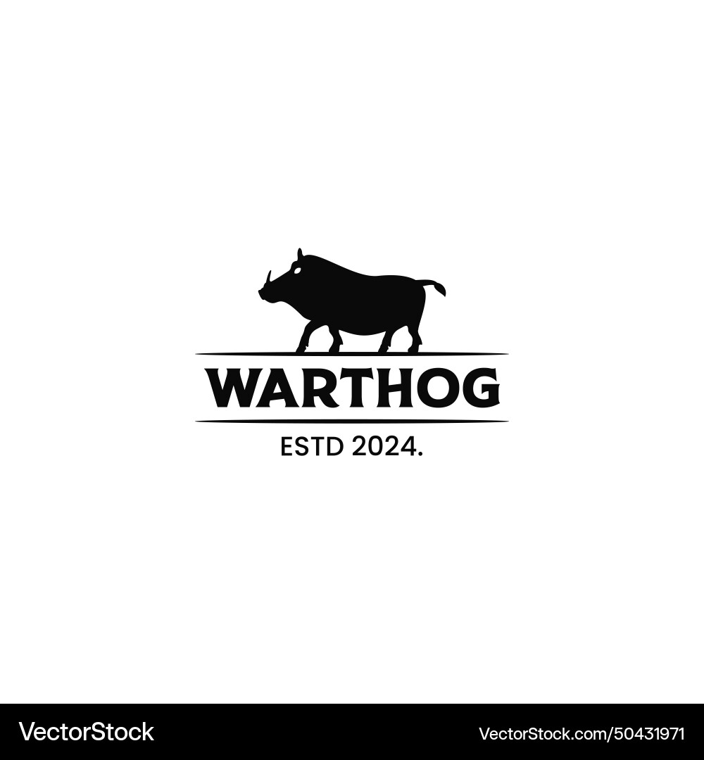 Warthog simple logo design retro vintage Vector Image