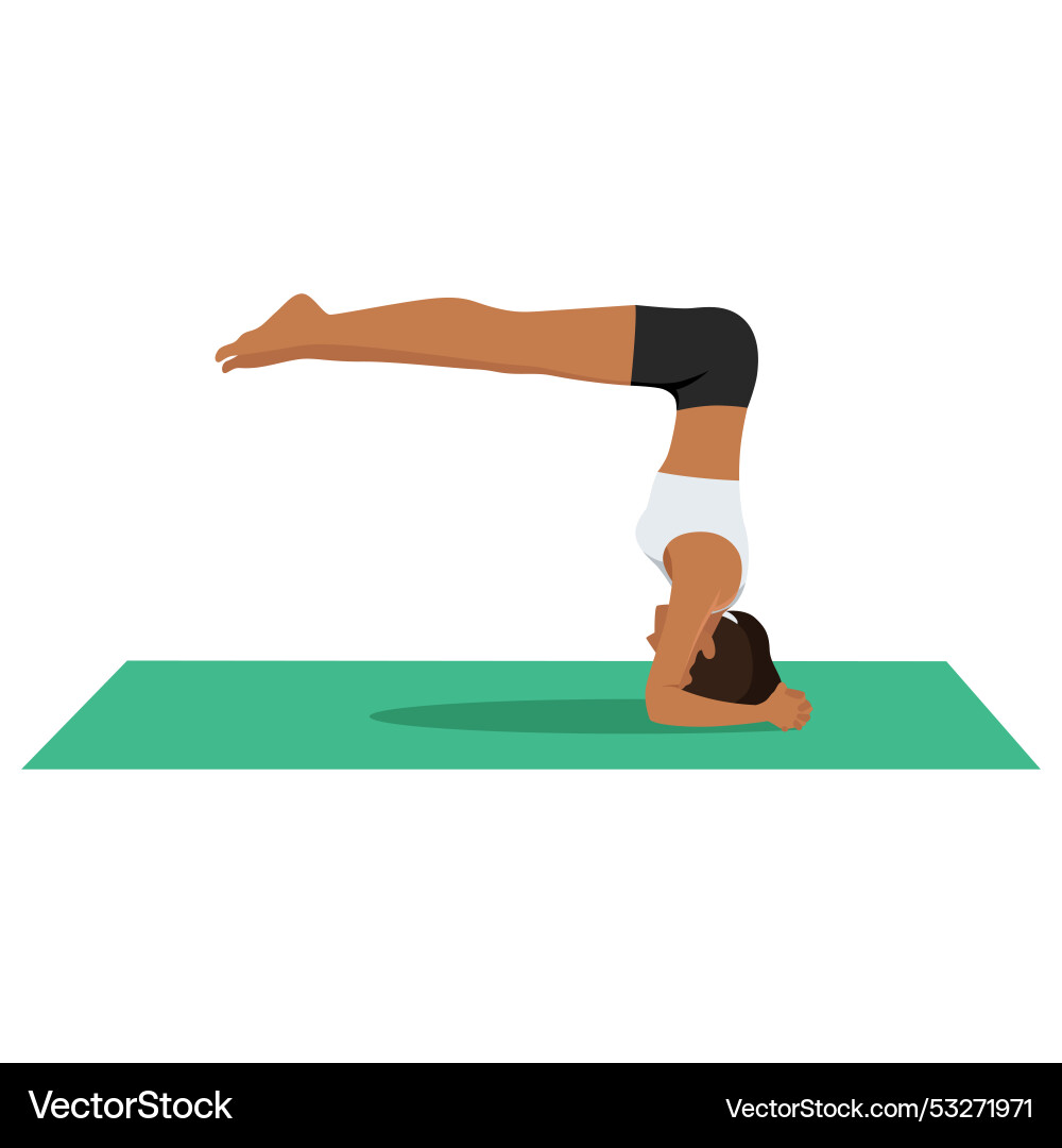 Young woman doing upward facing staff pose half Vector Image