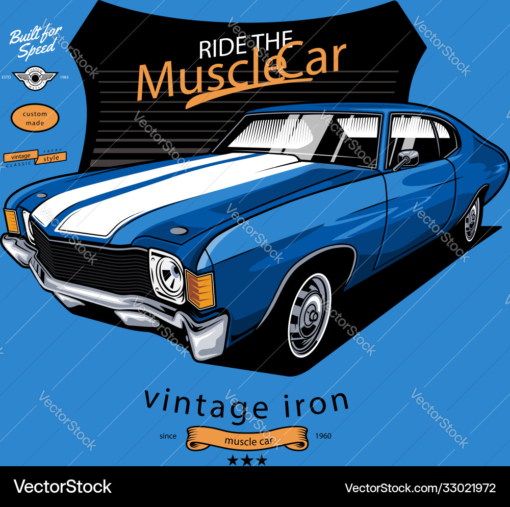 1972 chevrolet chevelle ss Royalty Free Vector Image