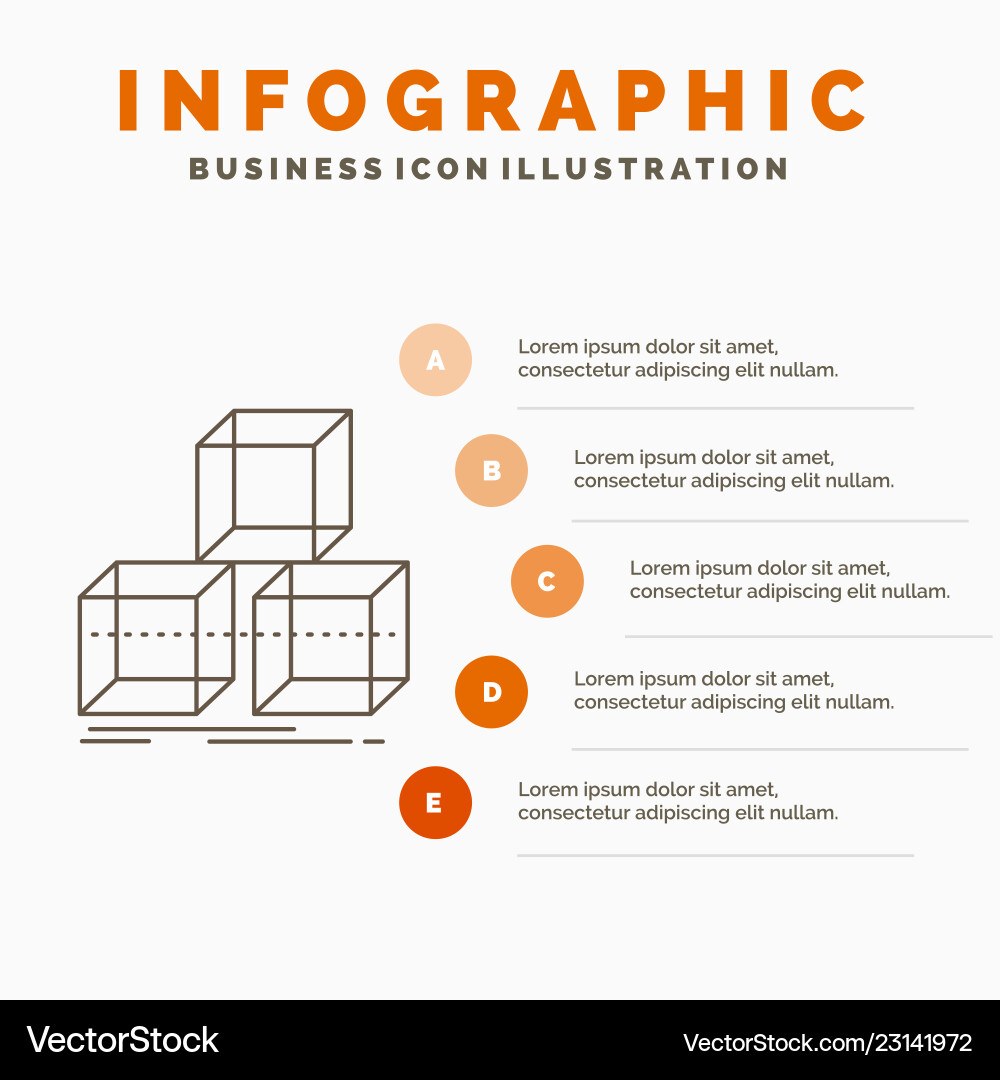 3D Box Infographic Template Royalty Free Vector Image