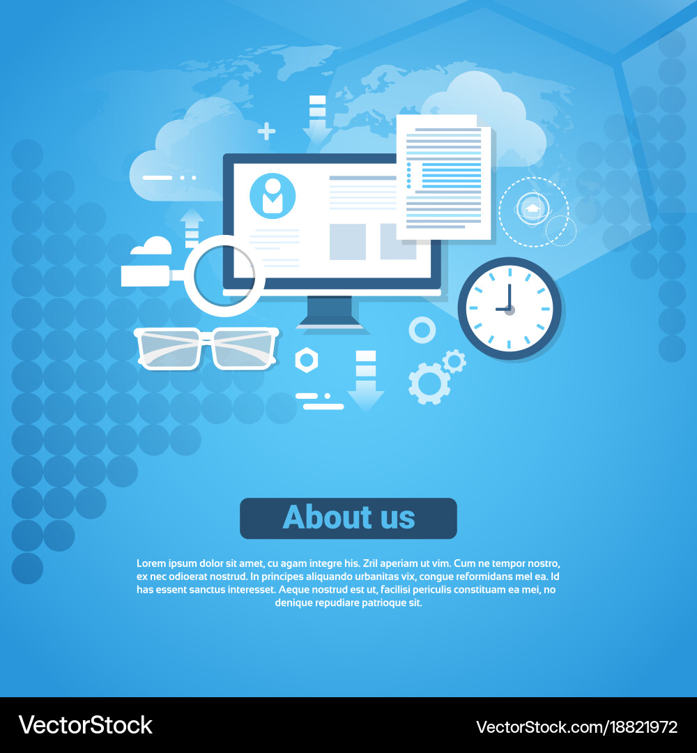 About us contact information template web banner Vector Image